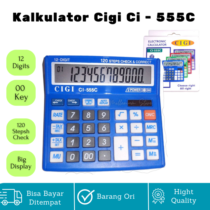 Kalkulator Akuntansi Meja 12 Digits / Electronic Calculator ...