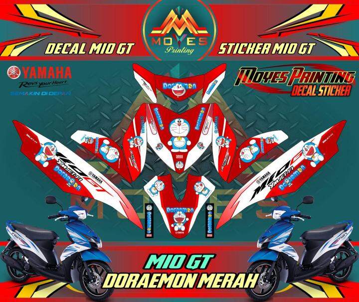 Decal Yamaha Mio GT Sticker Full Body Mio GT Doraemon Merah | Lazada ...