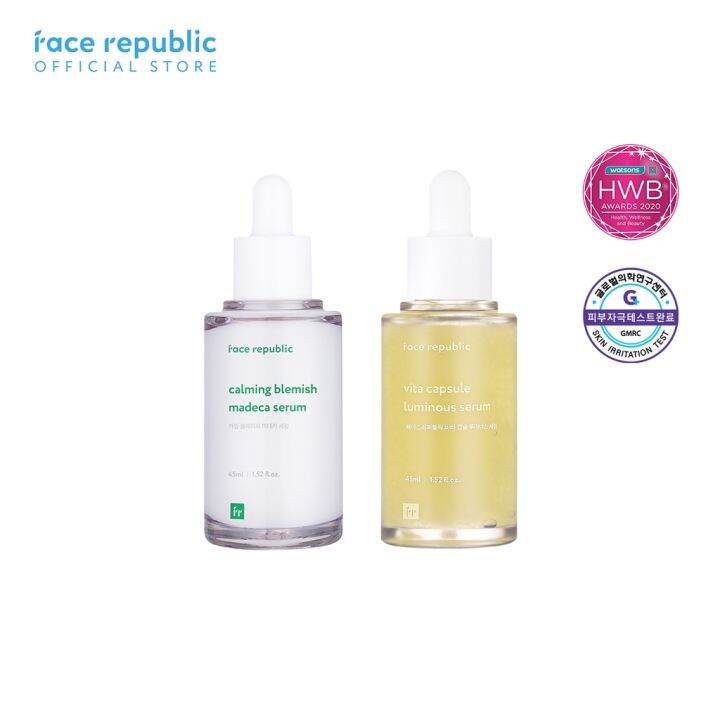 Face Republic Daytime Calming and Night Radiating Serum Set ...