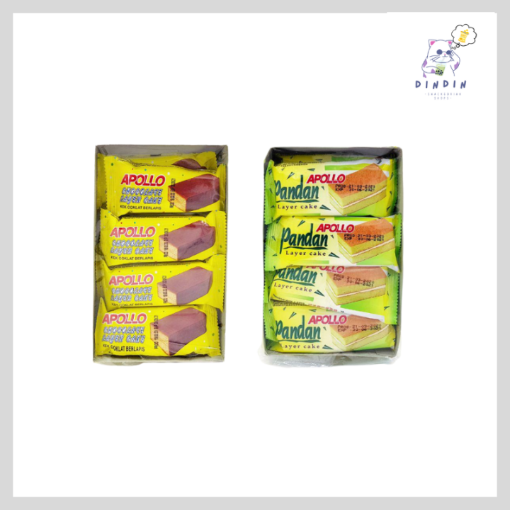 Apollo Layer Cake (Chocolate / Pandan) (18g x 8pcs) | Lazada