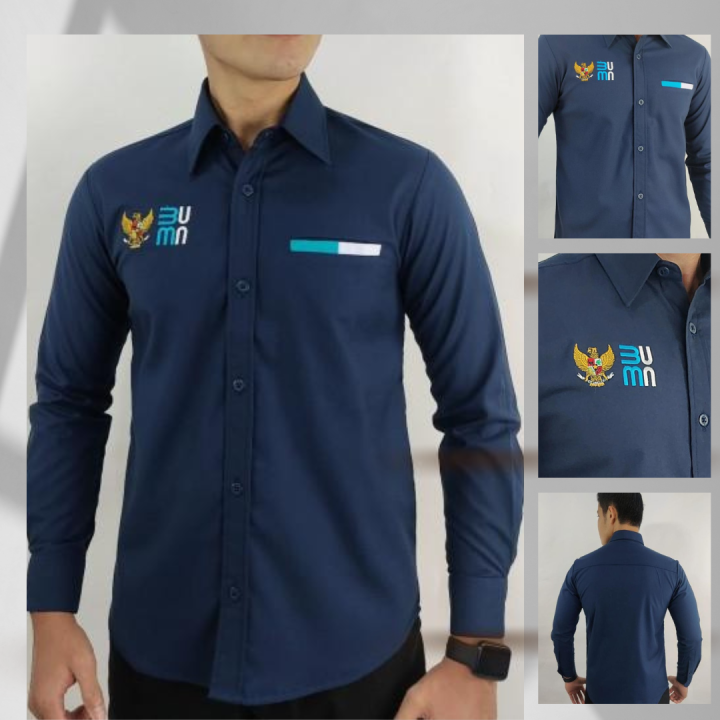 KEMEJA BUMN seragam Bordir custom premium/KEMEJA BUMN PRIA/ KEMEJA BUMN ...