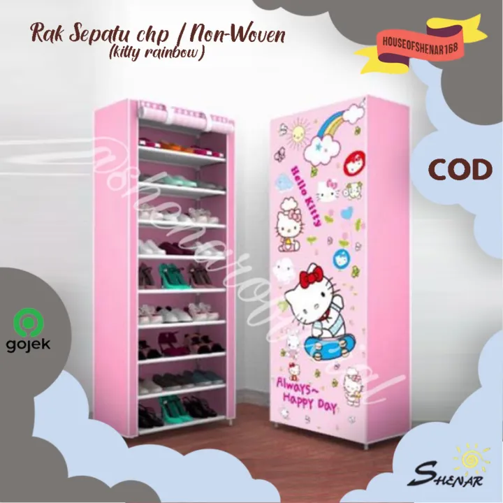RAK SEPATU 10 SUSUN/ RAK BERMOTIF/ RAK KARAKTER KARTUN/ RAK COVER/ RAK ...