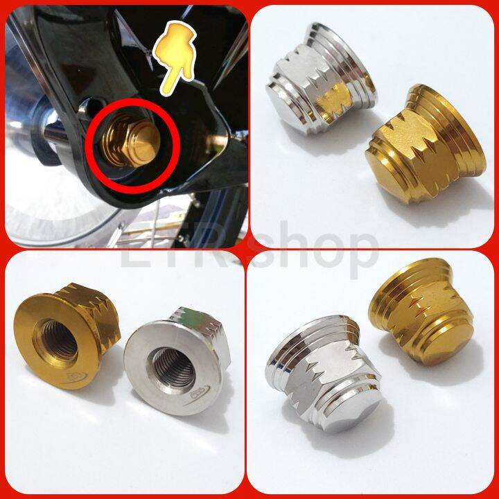 Heng Gold Silver Rear Nut - For Nmax v1 v2, Aerox v1 v2, PCX 160, Click ...