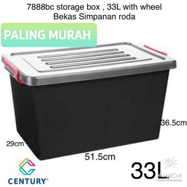 CENTURY 7888bc 33L storage box with wheel | Lazada
