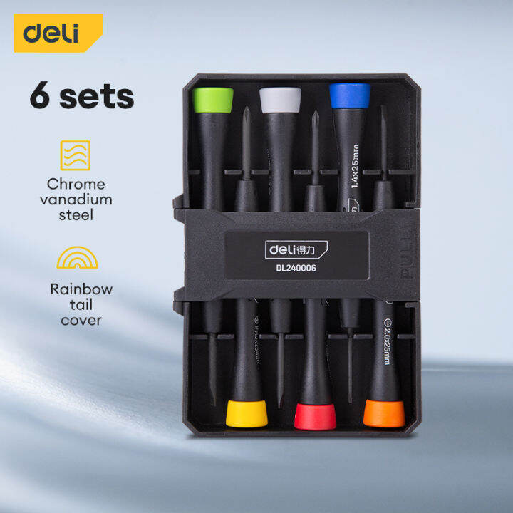 Deli Magnetic Precision Screwdriver Set 6Pcs For Mobile Phone/Watch ...