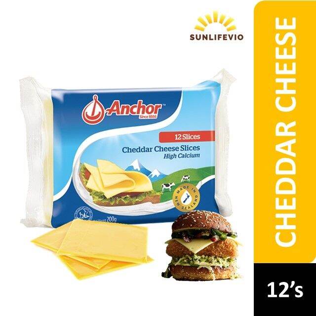 Anchor Slice Cheese 12's | Cheddar Cheese Slice (with ice pack) | Lazada