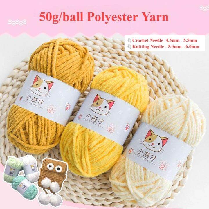 Polyester Crochet Yarn/ Benang Kait Lembut/ Soft Knitting Yarn/ Thin ...