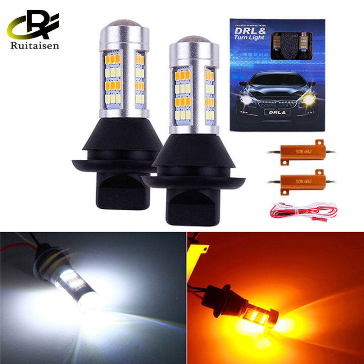 2x Canbus LED 1156 BA15S BAU15S White Amber with Resistors Car Turn ...