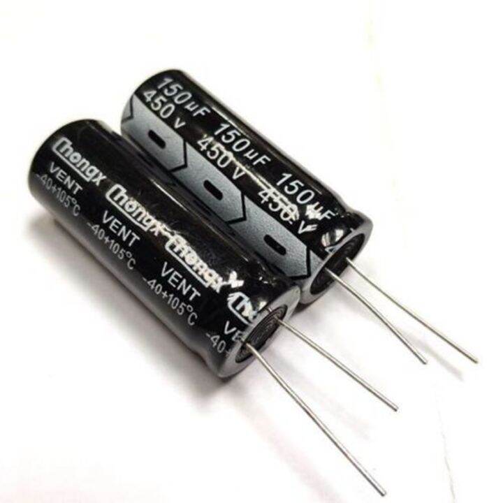 5pcs 150uF 450V 150MFD 450Volt ±20% -40+105C Aluminum Electrolytic ...