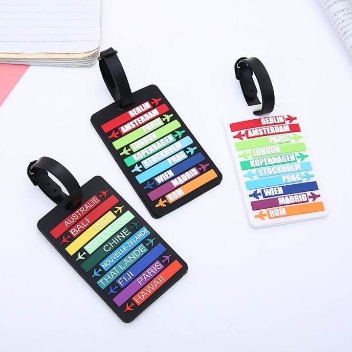 CRNGW PVC Country Name Luggage Tag Airplane Suitcase Tag Information ...