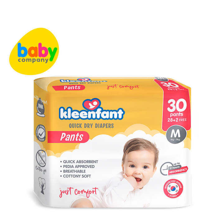 Kleenfant Quick Dry Diaper Pants Medium 30 Pads | Lazada PH