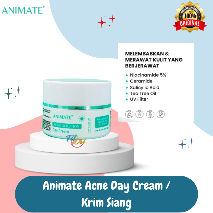 Animate Acne Solution Day Cream / Krim Siang / Krim Wajah Animate ...