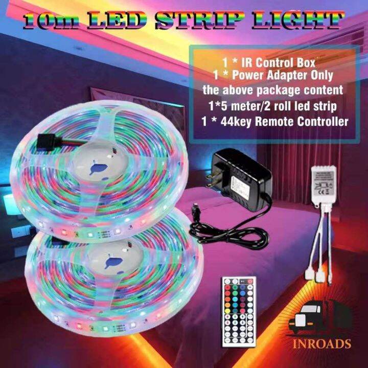 ins 5m10m Strip LED Decorative Light Strip With Remote Control and 12V ...