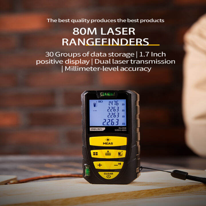 Deli Laser Rangefinders/Meteran Laser Digital 40/60/80/100 m Akurat ...