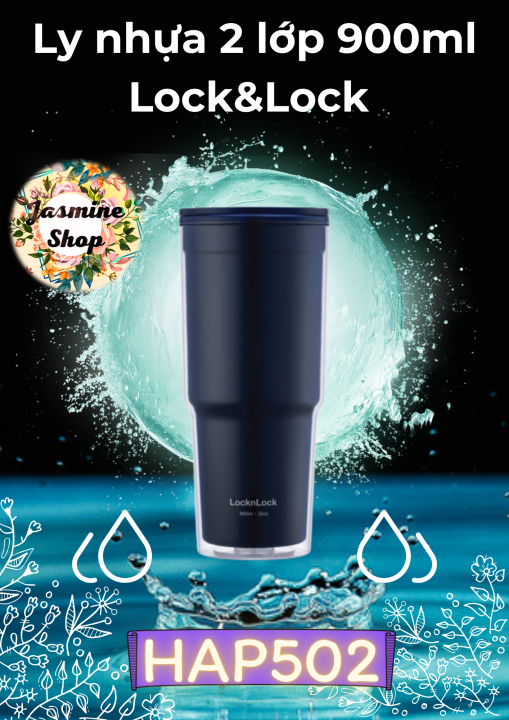 Ly nhựa 2 lớp Lock&Lock 900ML HAP502 [Xanh Navy] | Lazada.vn