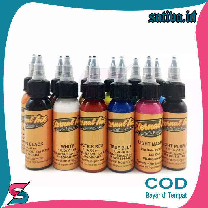 14 set Warna Tinta Tato Permanen Tato Tinta Set Pigmen Tinta Tato ...