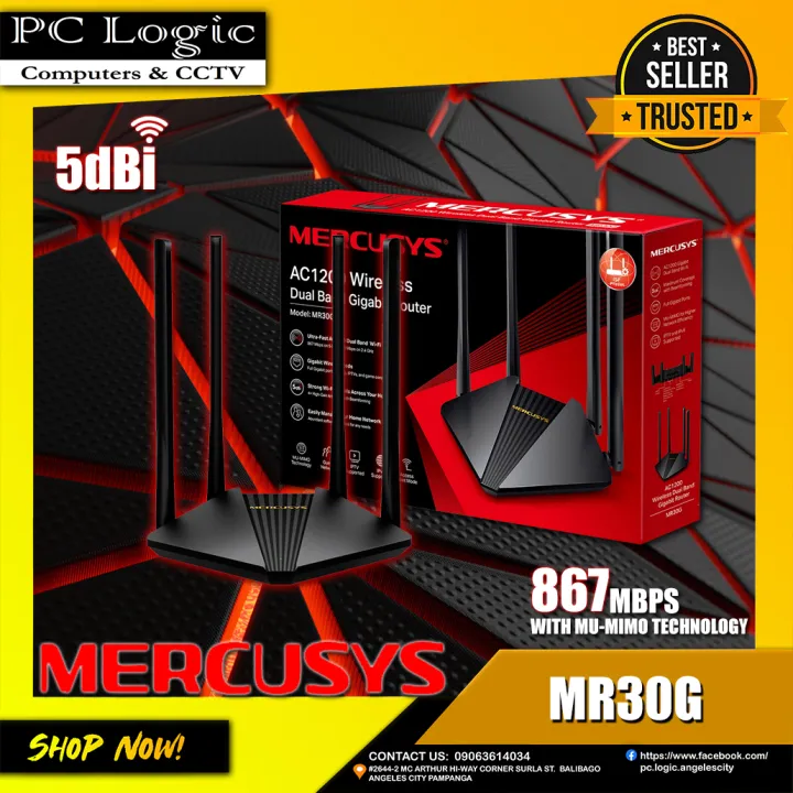 Mercusys MR30G AC1200 Wireless Dual Band Gigabit Router | Lazada PH