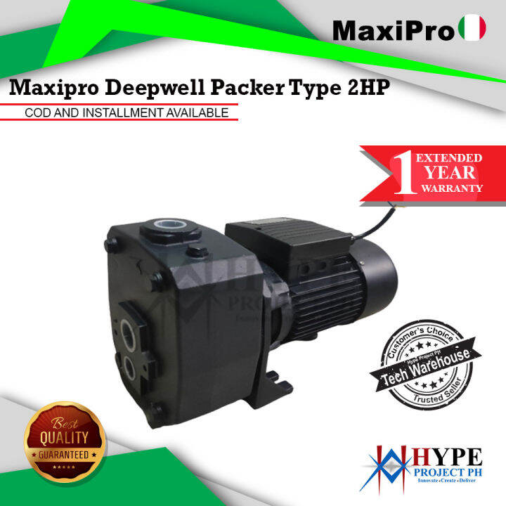 MAXIPRO Electric Deepwell Water Pump 2.0-HP with Adapter & Ejector ...