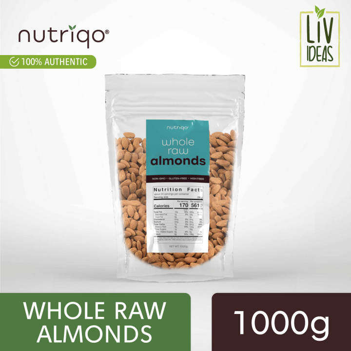 [SALE] Nutriqo Whole Raw Almonds 1000g (1kg) | Lazada PH