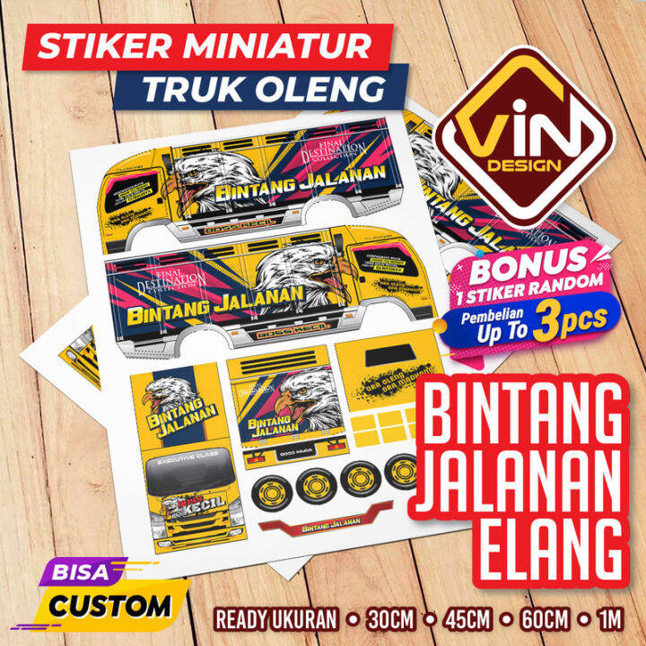 STIKER MINIATUR TRUK / BINTANG JALANAN ELANG / POLA STICKER MINIATUR ...
