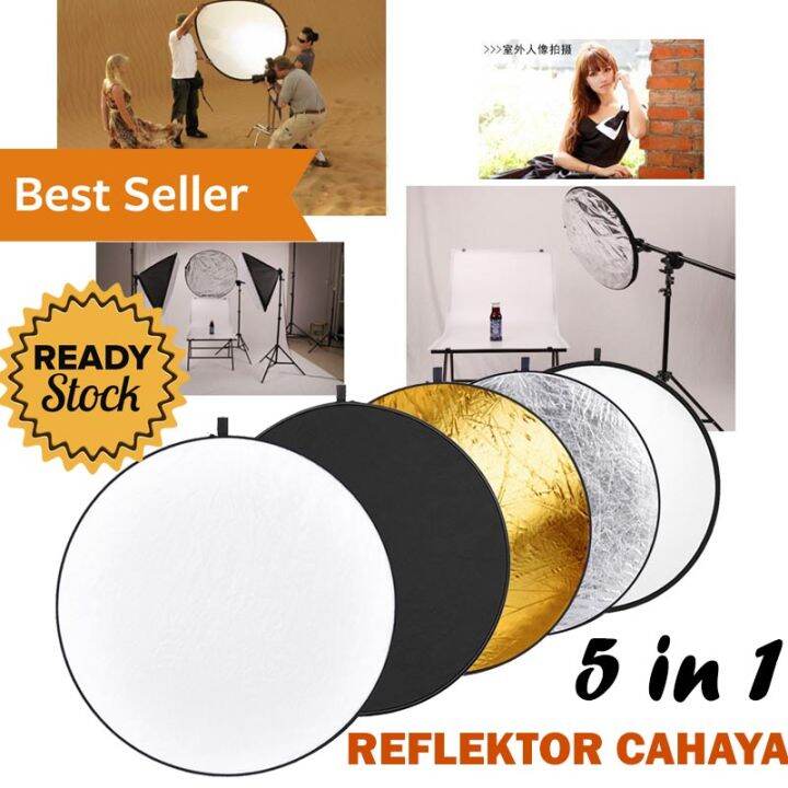 Reflektor Cahaya Studio Foto 5 in 1 Reflektor Cahaya 5 Warna Bisa Dilipat Foldable Photo Studio ...
