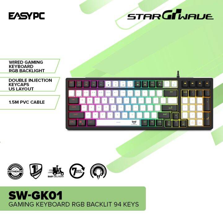 EasyPC | STARWAVE SW-GK01 Gaming Keyboard|RGB Backlit|94 Keys For Better Gaming Experience For ...