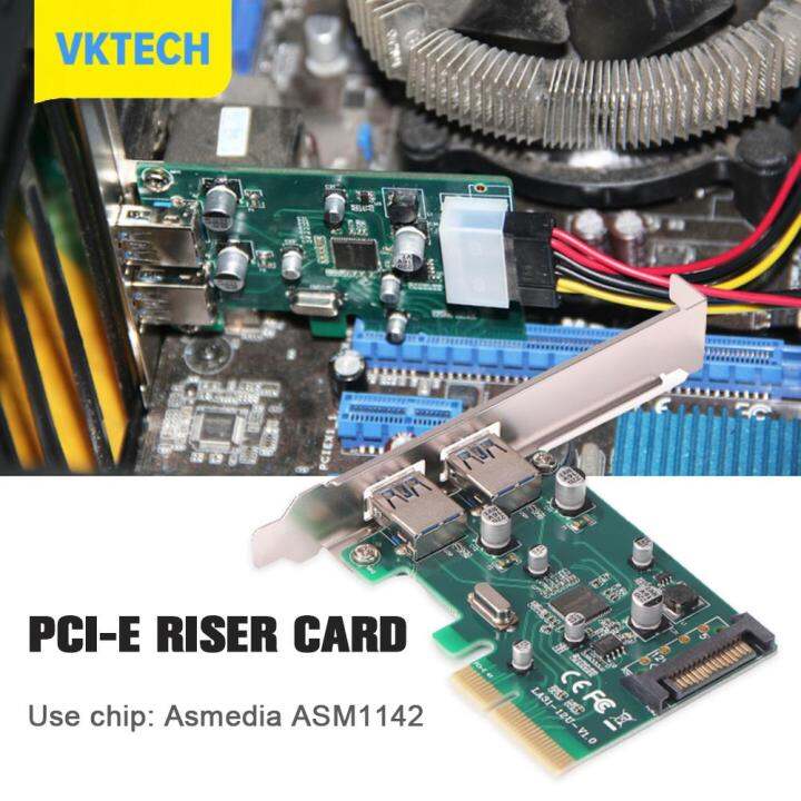 PCI Express Desktop PCIe Adapter Card Chipset PCI-E USB Expansion Riser ...