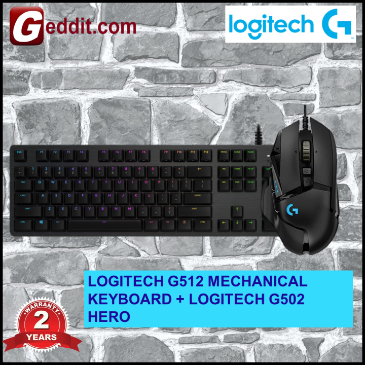 (BUNDLED PACK) LOGITECH G512 MECHANICAL GAMING KEYBOARD + LOGITECH G502 ...