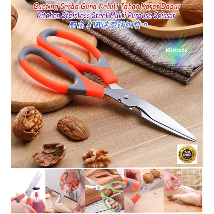 【READY STOCK】Gunting Dapur Serba Guna Kitchen Scissor Stainless Steel ...
