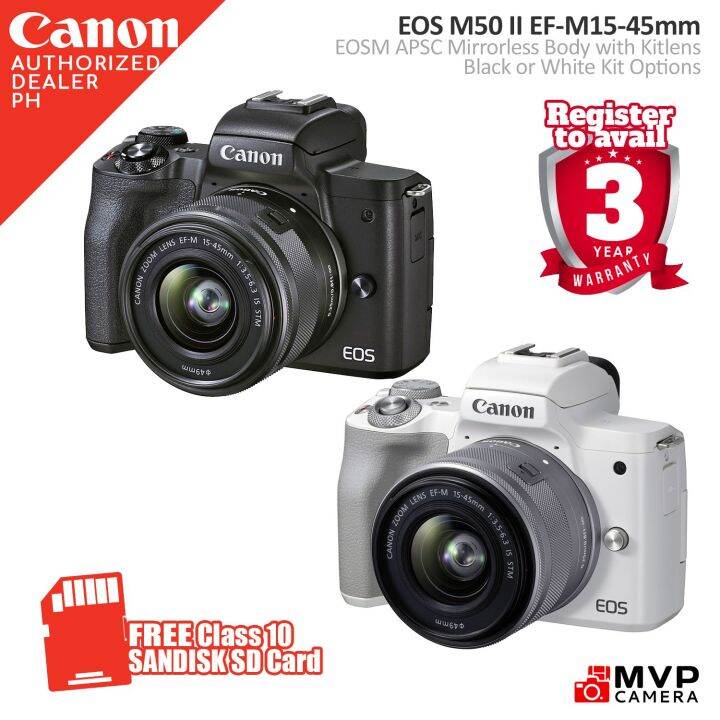 Canon EOS M50 Mark II Mirrorless Digital Camera with 15-45mm Lens Kit CMP MVP CAMERA | Lazada PH