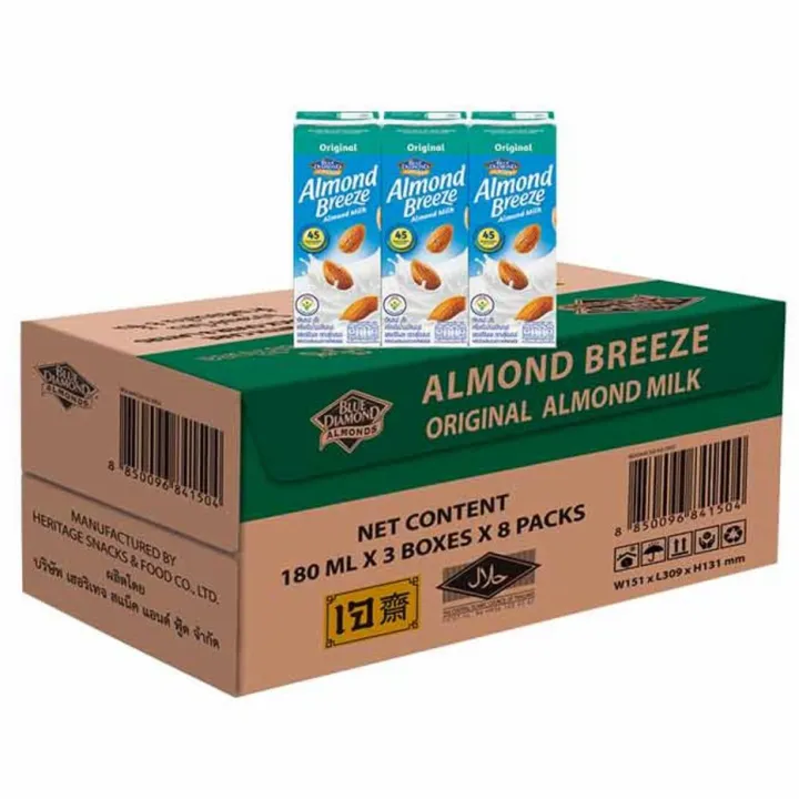 Blue Diamond Almond Breeze Almond Milk Original บลูไดมอนด์ อัลมอนด์ บรีซ นมอัลมอนด์ สูตรออริจินอ ...
