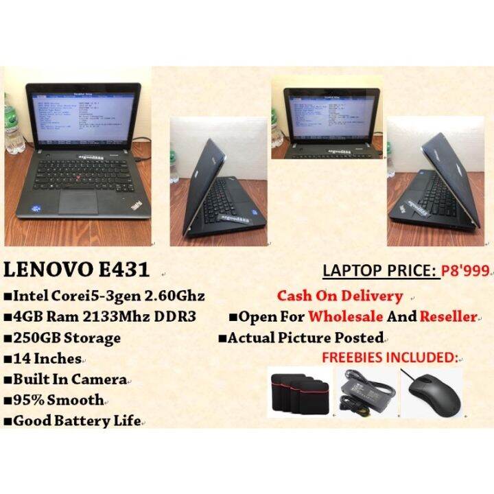 Laptop lenovo e430 e431 i5 3rd gen slim type laptop built in camera for online class | Lazada PH