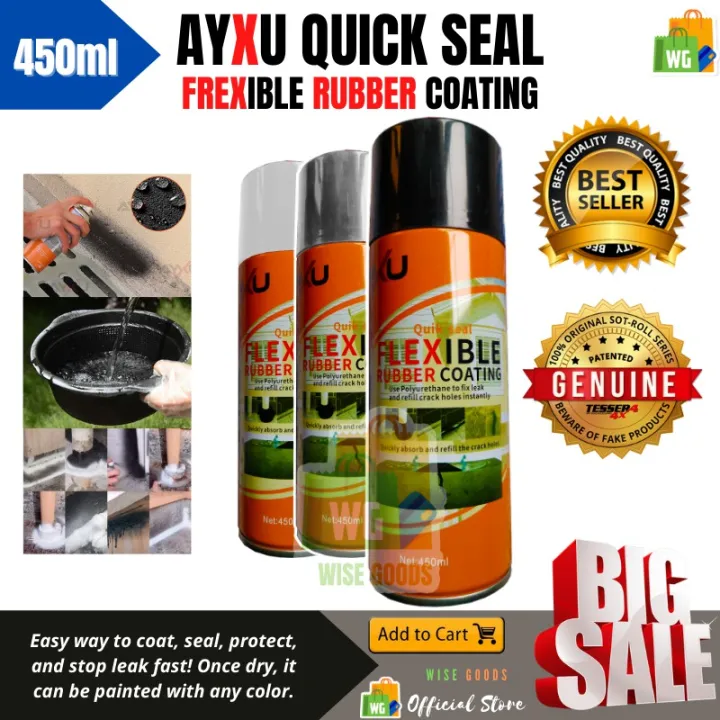 [HOT] BRANDNEW Rubber Coating Adhesive(BK/WHITE/GRAY)Flexible QUICK ...