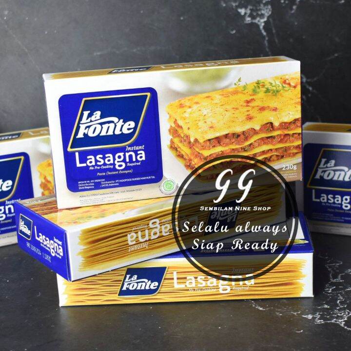 La Fonte LASAGNA 230 Gram Instant Pasta Lafonte Sheet Lembar Halal | Lazada Indonesia