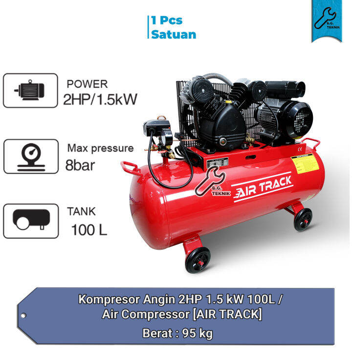 AIRTRACK Kompressor Angin 2HP 1.5 KW 100L / Air Compressor Kompresor ...