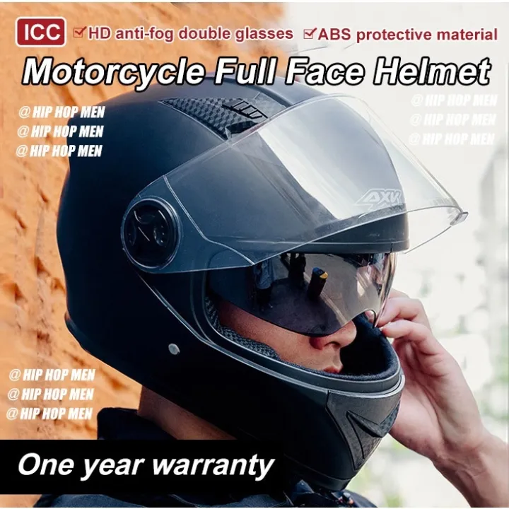 ICC Motorcycle Full Face Helmet Dual Visor Standard Flip Up Modular EVO ...