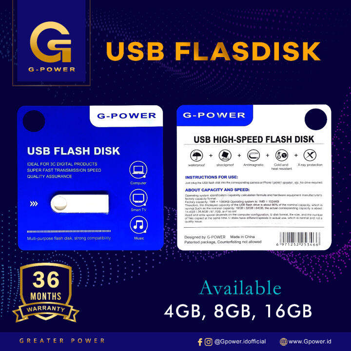 GPOWER FLASHDISK 4GB/8GB/16GB USB HIGH SPEED FLASH DISK DUAL USB DRIVE ...