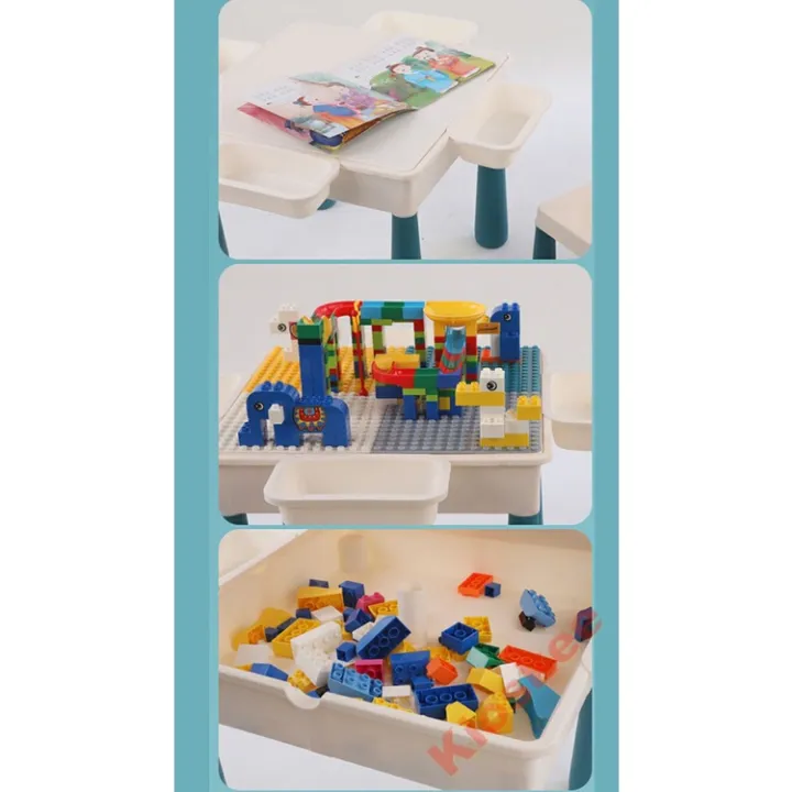 Building Blocks Table 48CM*48CM Multifunctional kids lego table with 1 ...