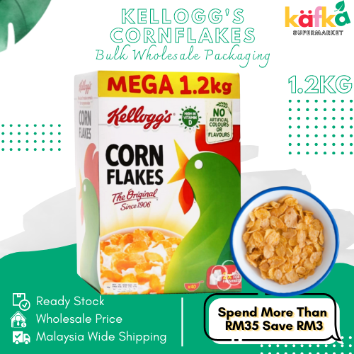 Kellogg's Cornflake 1.2kg Jumbo Size Pack Kelloggs Cornflakes Healthy ...