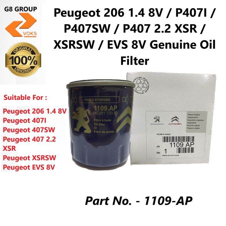 Peugeot 206 1.4 8V / P407I / P407SW / P407 2.2 XSR / XSRSW / EVS 8V ...