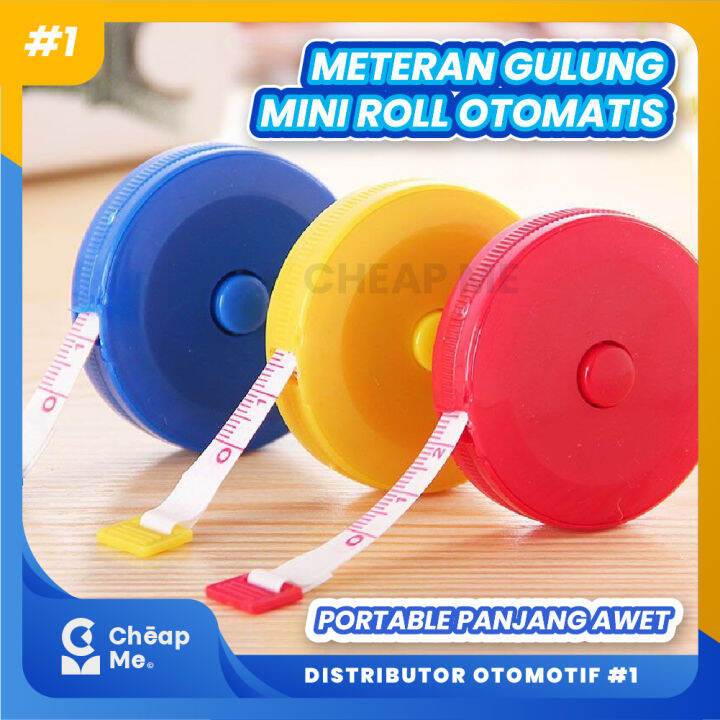 METERAN Mini Gulung ROLL otomatis Meteran Kain, Baju, Badan 150cm Alat ...
