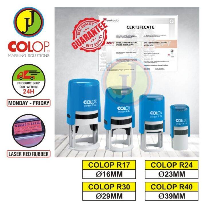 New Stamp Chop Colop Printer Line Round Custom made Stamp R17 R24 R30 R40 Jay Jay House | Lazada