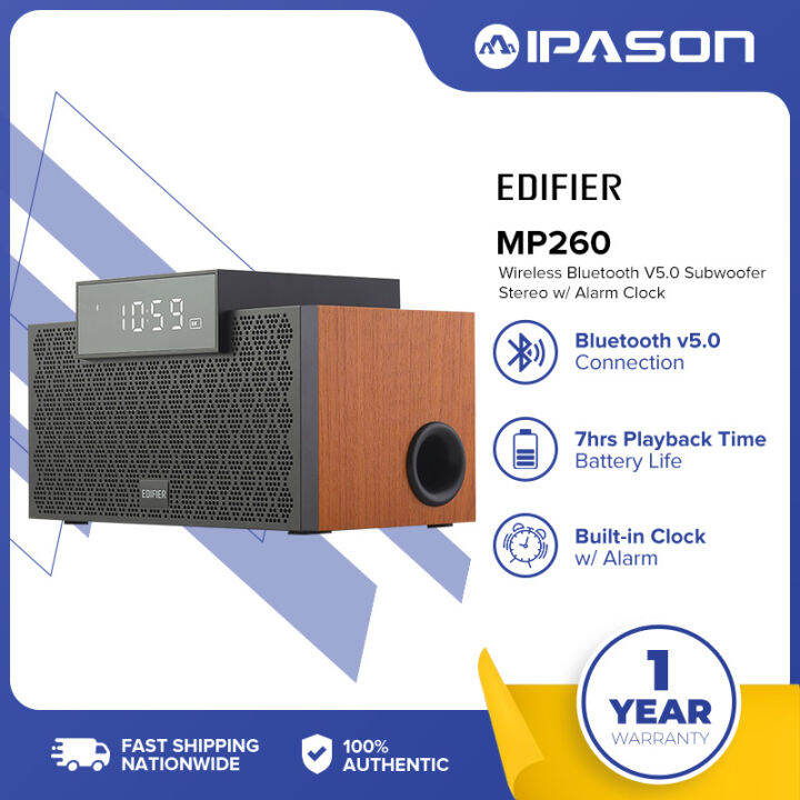 Edifier MP260 Wireless Bluetooth V5.0 Subwoofer Stereo Wooden Portable ...