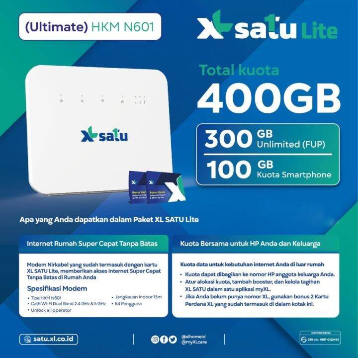 Modem Wifi 4G HKM N601 UNLOCK Free 400GB XL Home - XL Satu Lite ...