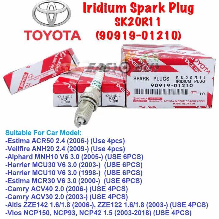 TOYOTA IRIDIUM Spark Plug 90919-01210-Toyota Estima/Camry/Harrier/Altis ...
