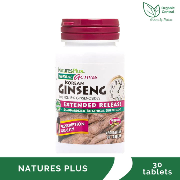 Nature's Plus Korean Ginseng 1,000mg Extended Release 30 Tablets ...