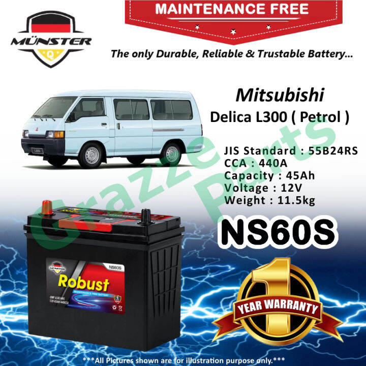 Münster Robust MF CMF NS60S | 55B24RS (45AH) Car Battery Bateri Kereta ...
