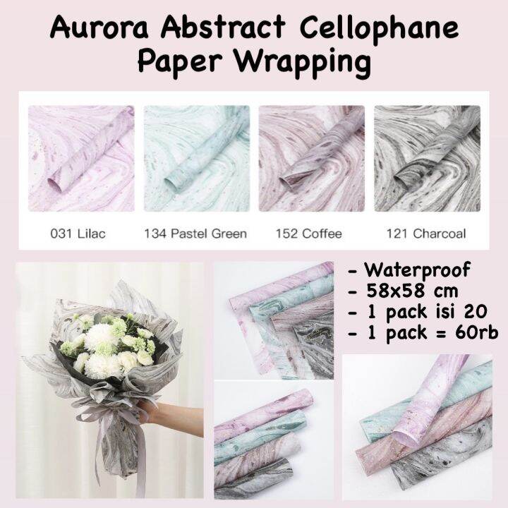 *5 LEMBAR* Kertas Cellophane Buket Bunga [Aurora Abstract] Flower ...