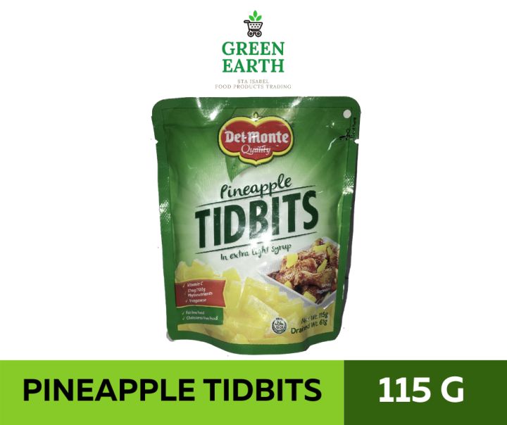 GREEN EARTH DEL MONTE PINEAPPLE TIDBITS - 115g | Lazada PH