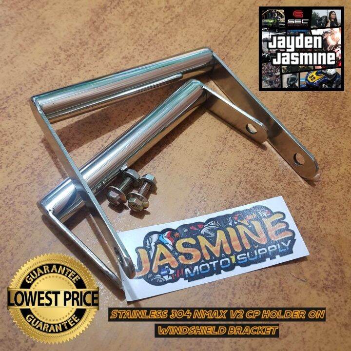 Stainless 304 Nmax v2 cp holder on windshield bracket | Lazada PH
